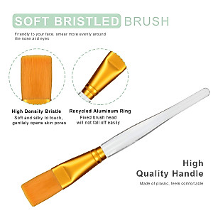 Plazuria Face Mask Mixing Bowl Set, 5 in 1 DIY Facemask Mixing Tool Kit with Facial Mask Bowl Stick Spatula Silicone Face Mask Brush & Premium Soft Face Brushes