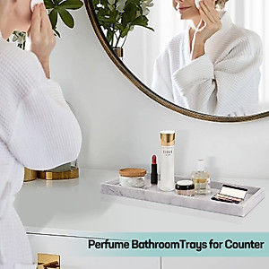 Sancagy 11.8IN Rectangular Vanity Tray, Silicone Bathroom Tray for Counter, Toilet Tank & Kitchen Sink - Small Trays, Soap & Perfume & Jewelry & Candle & Key Vanity Tray