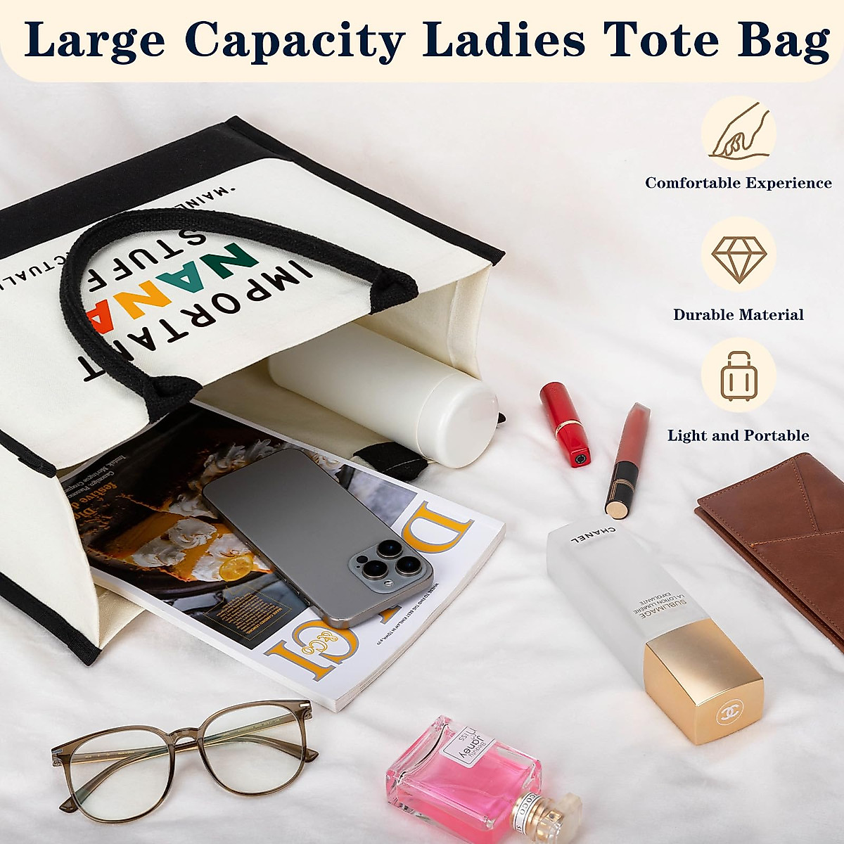 Xinezaa Nana Birthday Gifts from Grandkids, Mothers Day Gift for Nana, Nana Gifts for Grandma, Nana Christmas Gifts Ideas, Best Nana Ever Gifts, Unique Nana Tote Bag Gift