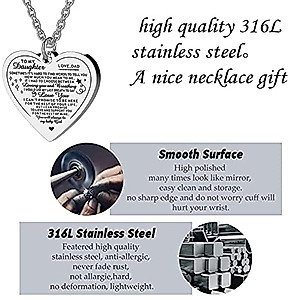 VIMIEW Father to Daughter Necklace Inspirational Mother's Day Gifts Love from Dad Heart necklace - Some times it's hard to find words to tell you how much you mean to me.
