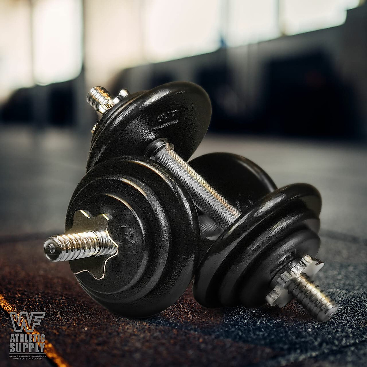 CAPHAUS Black Standard Solid Cast Iron Weight Plates 1-inch Center Hole for Standard Barbell & Dumbbell Handles Size available in 1.25/2.5/5/7.5/10/12.5/25 & 50 LB Multiple Options