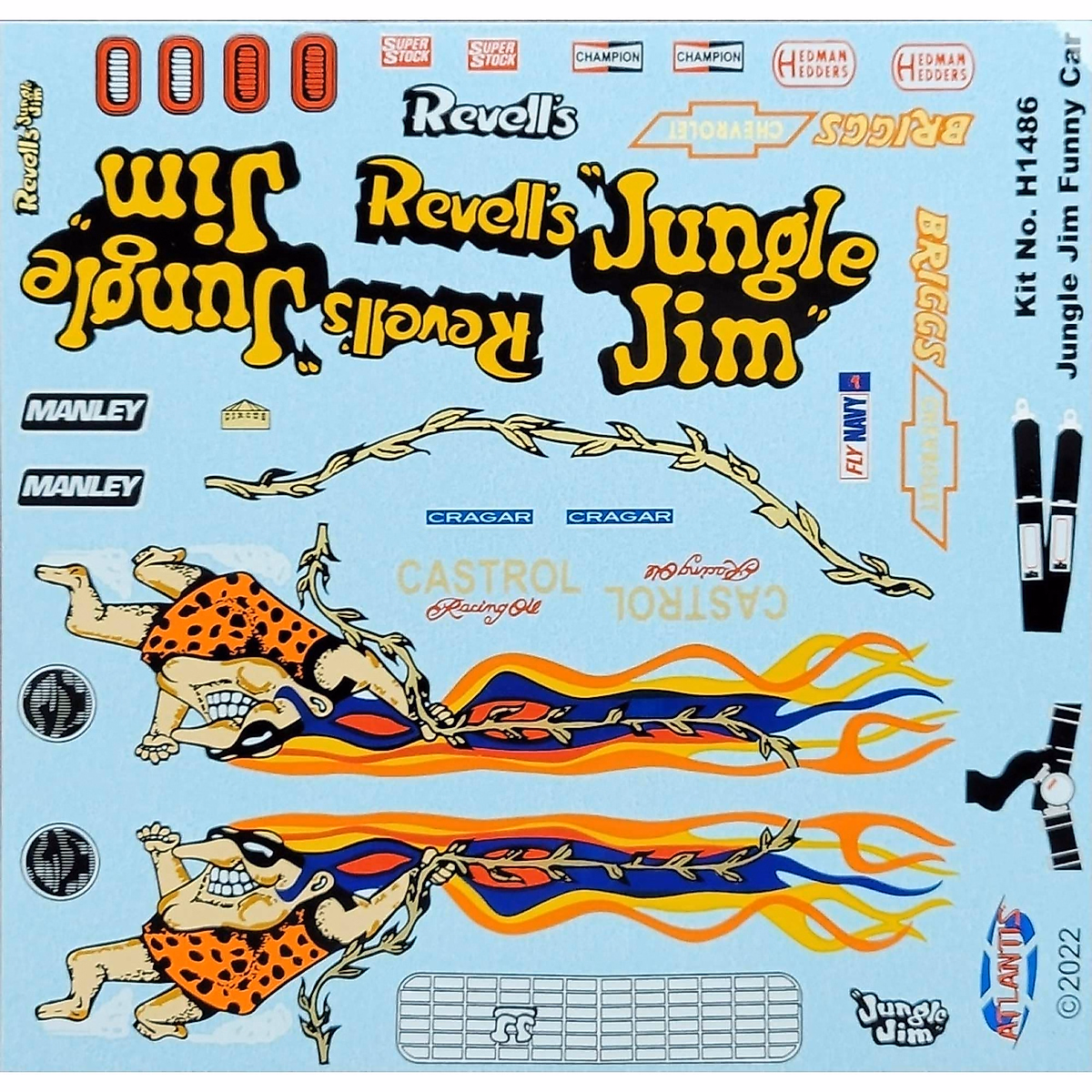Atlantis AMCH1486 1/16 Jungle Jim Vega Funny Car Model kit, Multicoloured