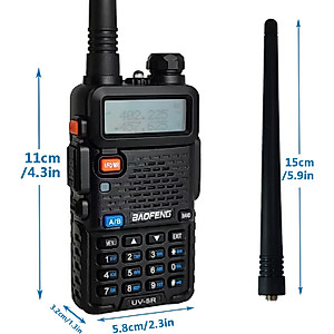 BAOFENG UV-5R Radio, Handheld Ham Radios Long Range, Dual Band Programmable Two Way Radios with Programming Cable, Portable Amateur HT Radio(2 Pack)