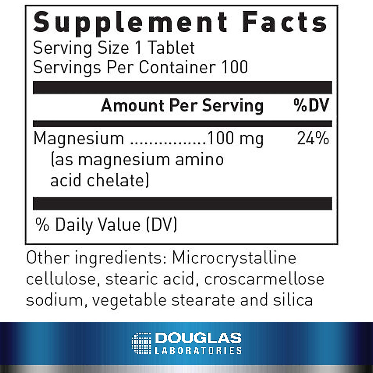 Douglas Laboratories Chelated Magnesium | Supports Energy Metabolism, Heart, Skeletal Muscles and Nervous System | 100 Tablets
