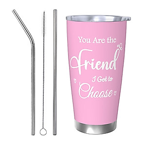 Best Friend Birthday Gifts for Women Friends Tumbler, Bestie Friendship Gifts for Women Best Friend Tumblers, 20oz Insulated Tumbler Drinking Coffee Tea Cups Travel Mug Gifts for Work Friends