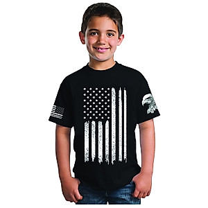 picontshirt Patriotic Shirts for Boys American Flag T-Shirt 10-11