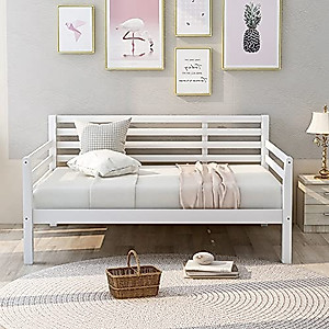 Wooden Full Size Daybed with Clean Lines, Multi-Functional Sofa Bed Frame with Wood Slat Support, No Spring Box Needed