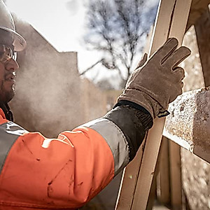 Wells Lamont Men's Lined HydraHyde Winter Leather Work Gloves, Large (Wells Lamont 1196), Saddle tan