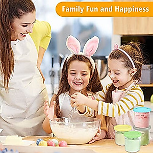 CTSZOOM Containers Replacement Ice Creami Pints and Lids, 16oz Containers Compatible with Ninja NC301 NC300 NC299AMZ Series Ice Cream Maker 4 Pack, BPA Free Dishwasher Safe Green/Grey/Blue/Yellow