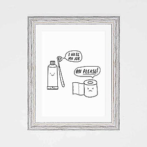 Funny Bathroom Wall Decor Bathroom Signs I Hate My Job Oh Please Funny Toilet Prints Bathroom Art Print Decor (8X10 INCH)