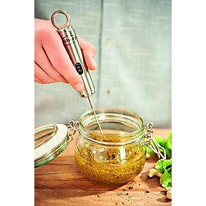 Rösle Stainless Steel Dual Speed Frother, Round Handle, 10.5-inch, Silver