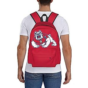 Fresno-State-Bulldogs- Men'S Women'S Bag Backpack Schoolbag Adjustable Large Capacity Schoolbag