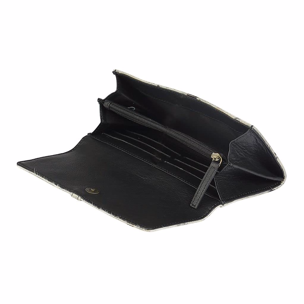 Myra Bag Women's Wallets - White Alone RFID Blocking Wallet for Women, Black and White Cowhide Hairon and Leather Wallets for Women, Credit Card Holder for Women, Ladies Wallet