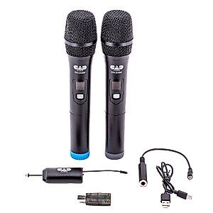 CAD Audio GXLD2QM Digital Frequency Agile Dual HH Wireless Microphone System with USB and TRS Podcast and Content Creator ready adapters