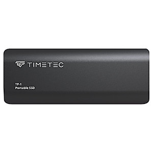 Timetec 1TB Portable External SSD USB3.2 Gen2 Type C Up to 550MB/s Ultra-Light Aluminum Mini External Solid State Drive with USB C to A Cable/USB A to C Adapter for Desktops/Laptop/Mac/Mobile - Black