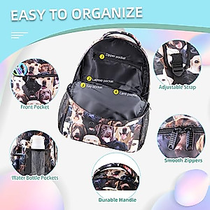 Labrador Retriever Dogs Print Backpack for Boys Girls 17-inch Laptop Travel Laptop Daypack School Bag with Multiple Pockets for Kids