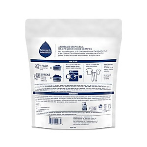 Seventh Generation Laundry Detergent Packs, Free & Clear, Made for Sensitive Skin, 90 Loads (2 pouches, 45 Ct EA)