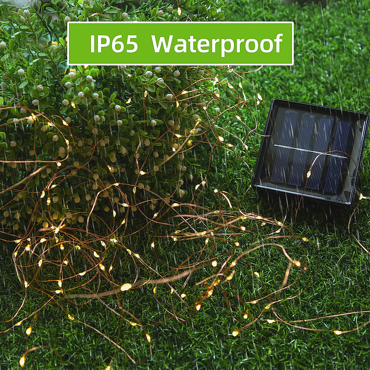 Solar Outdoor String Lights – Pack of 2 Waterproof Copper Solar powered Outdoor String Lights - 72 FT 200 Led Fairy Lights with 8 Lighting Modes– Good Ideal for Garden, Birthday, Party