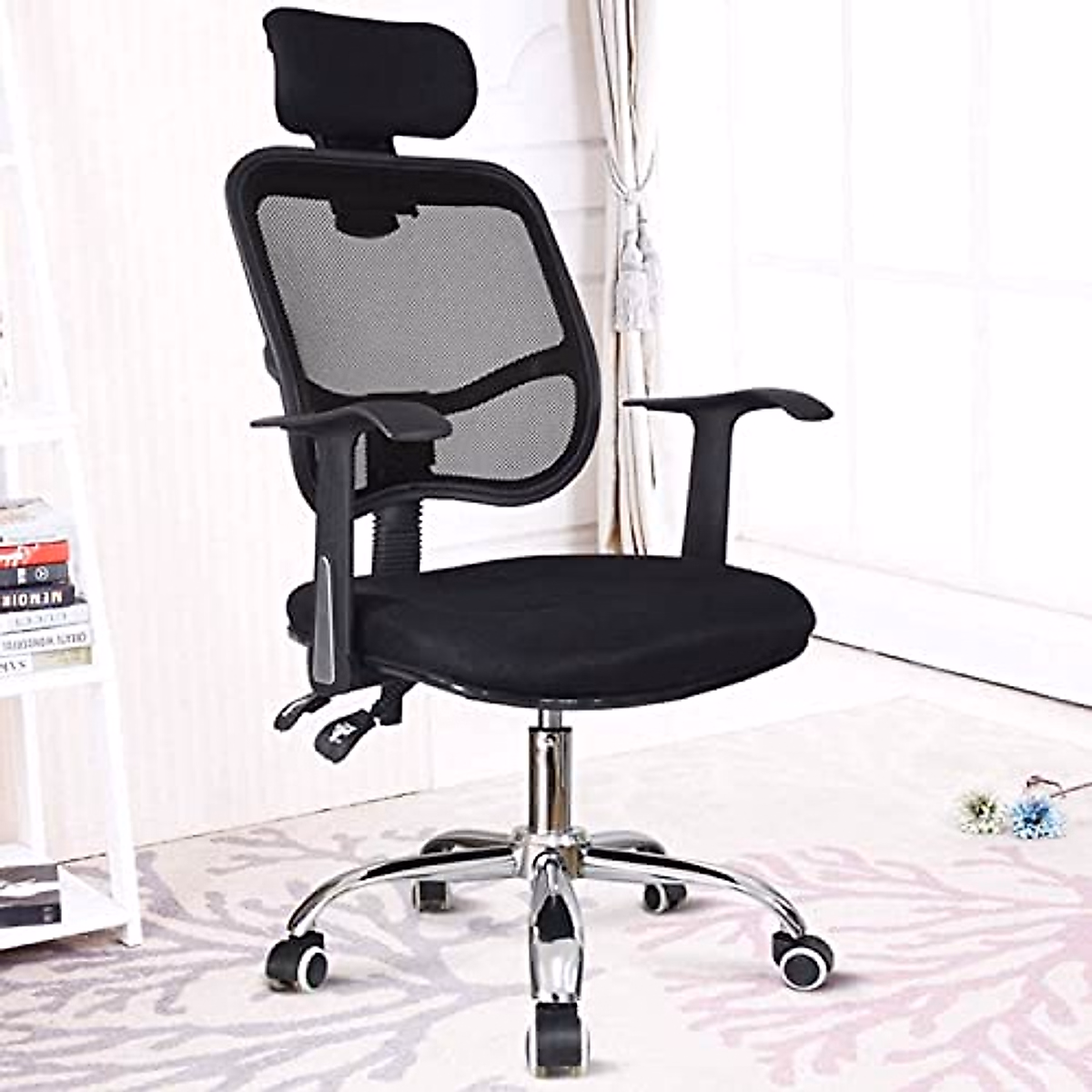 MayNuo Chair Lifting Swivel Chair Office Desk Chair Mesh Backrest Ergonomic Computer Chair Leisure Chair Cushion Chair Game Chair/Blue