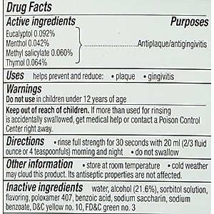 Listerine Freshburst Antiseptic Mouthwash with Germ-Killing Oral Care Formula to Fight Bad Breath, Plaque and Gingivitis, 500 mL
