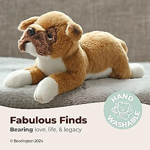 Bearington Boxer Dog Stuffed Animal, Brown and White Plush Faux-Fur, for Puppy Fans and Kids of All Ages- 8 inches (Lil Roscoe)