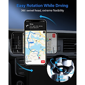 [ Military-Grade Magnetic Vent Hook] Phone Holder for Car, Hands Free Phone Car Mount Strong Magnet Air Vent Mount, 360° Rotation Car Phone Holder Compatible with iPhone Samsung Galaxy All Smartphones