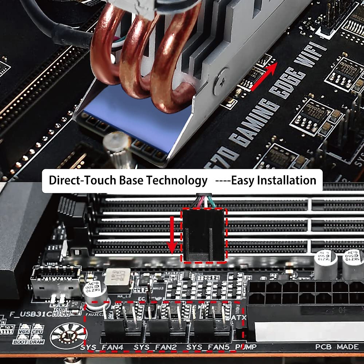 NewHail 12V M.2 2280 SSD Heatsink with 40mm PWM Cooling Fan, Copper Heat Pipes and Thermal Pad, SSD Cooler for M.2 2280 NVMe & SATA SSD Only