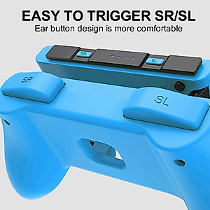 Geserhoo Grip Kit for Nintendo Switch JoyCon Controller - 4 Pack Comfort Game Handle Holder Accessories Fit for Nintendo Switch Controllers (Green&Pink&Yellow&Blue)