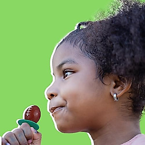 Football Candy Lollipop Rings, Individually Wrapped for Tailgates, Birthday Party Favors, and End of Season Banquets, 18 Suckers