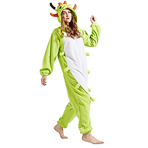 DarkCom Onesie Pajamas Adult Animal Halloween Costume Caterpillar Cosplay One Piece Unisex Homewear Polar Fleece Sleepwear Medium