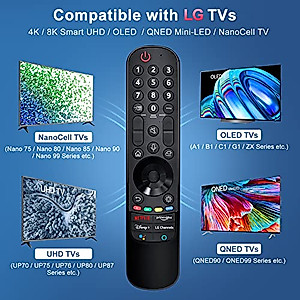 MR21GA for 2021 LG-Magic-Remote with Pointer and Voice Function Replacement for LG UHD OLED QNED NanoCell 4K 8K Smart TV