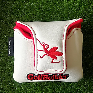 Golf Builder Spider Embroidery Golf Club Square Mallet Cover Spider Mallet Cover (White)