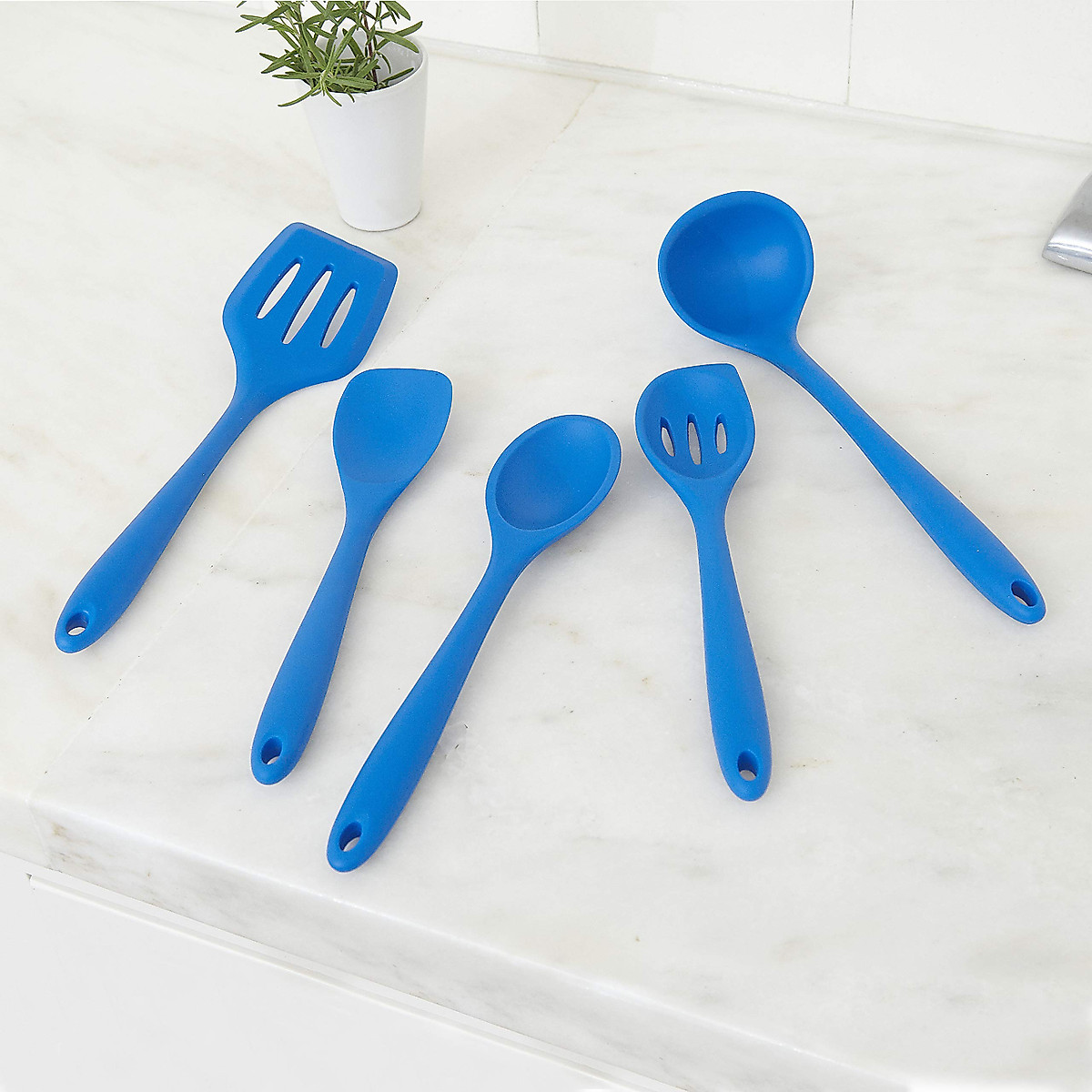 Better Houseware 5Piece Silicone Cooking Utensil Set, , Blue