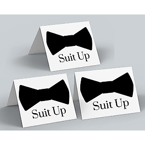 Suit Up Cards with Grey Envelopes, Wedding Proposal Invites for Groomsmen, Best Man Ushers, Bridal Party, Multi-Use Set Formal Events, 8 Pack