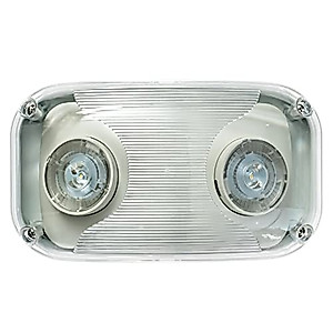 Ciata Led Emergency Lights for Business with Battery Backup, Outdoor Emergency Lighting Commercial in Thermo Plastic Housing with Two Halogen Ultra Bright Lamp Heads, Emergency Egress Light