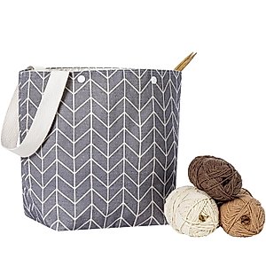 TOGETRUE Yarn Bag, Stylish Knitting Crochet Bag, Yarn Storage Tote Bag Organizer, Crochet Bag for Crocheting Project, Knitting Wrist Bag for Holding Yarn, Skien Balls and Crochet Accessories