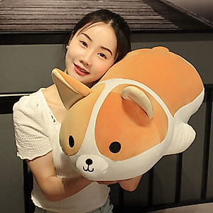 MIAOHAHA Plush Corgi Dog Shiba Inu Dog Plush Pillow Stuffed Animal Corgi Kids Plush Toy Pillow(Corgi,60cm/23.6in)
