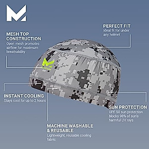 MISSION Cooling Helmet Liner Skull Cap - Cools When Wet Liner for Helmets and Hats - UPF 50 Sun Protection (Digital Camo Gray)