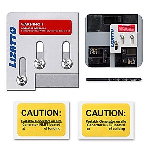 Generator Interlock Kit Compatible with Square D QO or Homeline 150 or 200 amp Panels. 1 3/8 inches Spacing Between Main and Generator Breaker