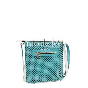 Nicole Lee Makenzie Floral Encrusted Beads Cross Body Bag, Pink, One Size