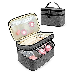 Kompoll Breast Pump Bag with 2 Removable Dividers to Store Breast Pump, Baby Bottles and Extra Parts Portable Breast Pump Bag L Size Compatible with Medela, Willow, Elvie and Momcozy Breast Pumps…