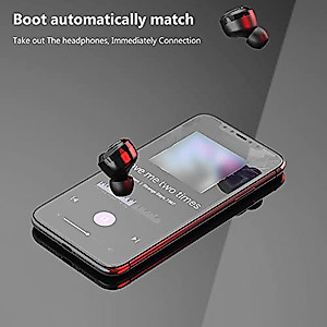 Lopeceal Wireless Earbuds Bluetooth Earbuds Headphones 5.0 Sports Headsets in-Ear Stereo with Digital LED Power Charge Box Noise Cancelling for Workout Home Office Running Black