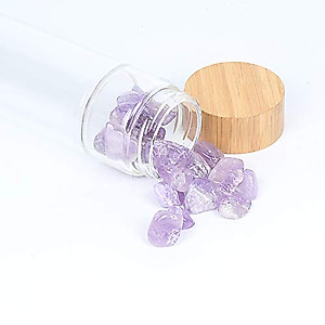 AITELEI Bamboo Wellness Crystal Elixir Infused Gem Water Bottle, Natural Gemstone Crystal Water Bottle Quartz Gravel Gemstone Healing Glass, Energy Elixir Water Bottle 400ML