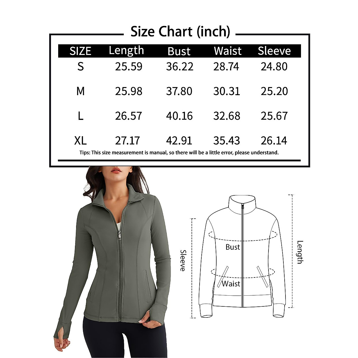 Trendy Queen Womens Lightweight Zip Up Jackets Mock Turtleneck Fall Hoodies Fitted 2024 Athletic Workout Clothes with Pockets Black M