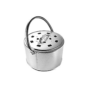 TWDYC Stainless Steel Brazier Charcoal Heating Stove Indoor and Outdoor Heating Carbon Stove for Fishing Camping to Keep Warm (Color : Silver, Size : Small)