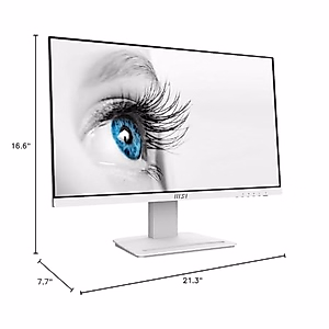 MSI Pro MP243XW, 24" Monitor IPS FHD (1920 x 1080) Non-Glare with Super Narrow Bezel 100HZ 1ms 16:9 with Tilt Stand, White