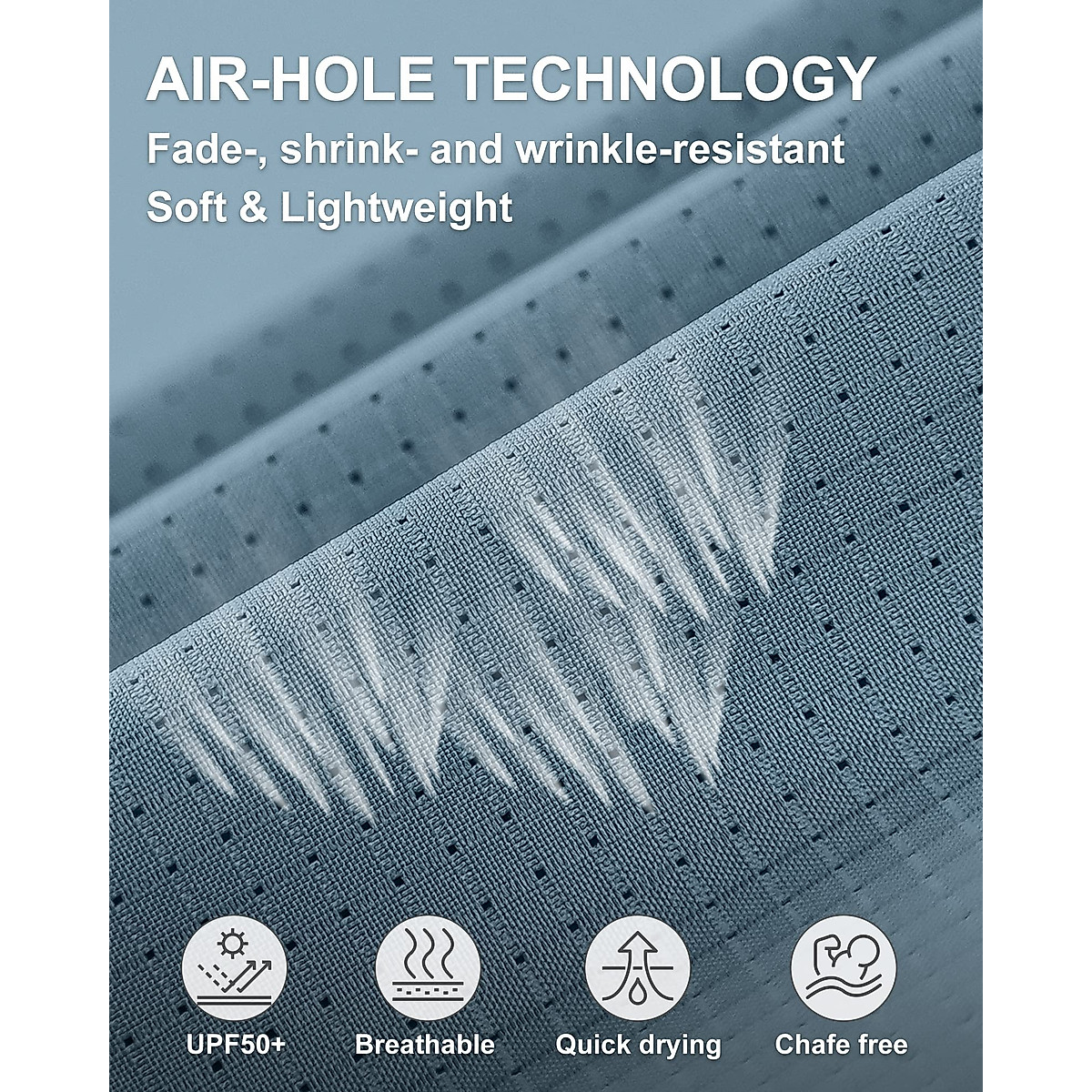 33,000ft Men's Long Sleeve Sun Protection Shirt UPF 50+ UV Quick Dry Cooling Fishing Shirts for Travel Safari Camping Hiking Ocean Blue