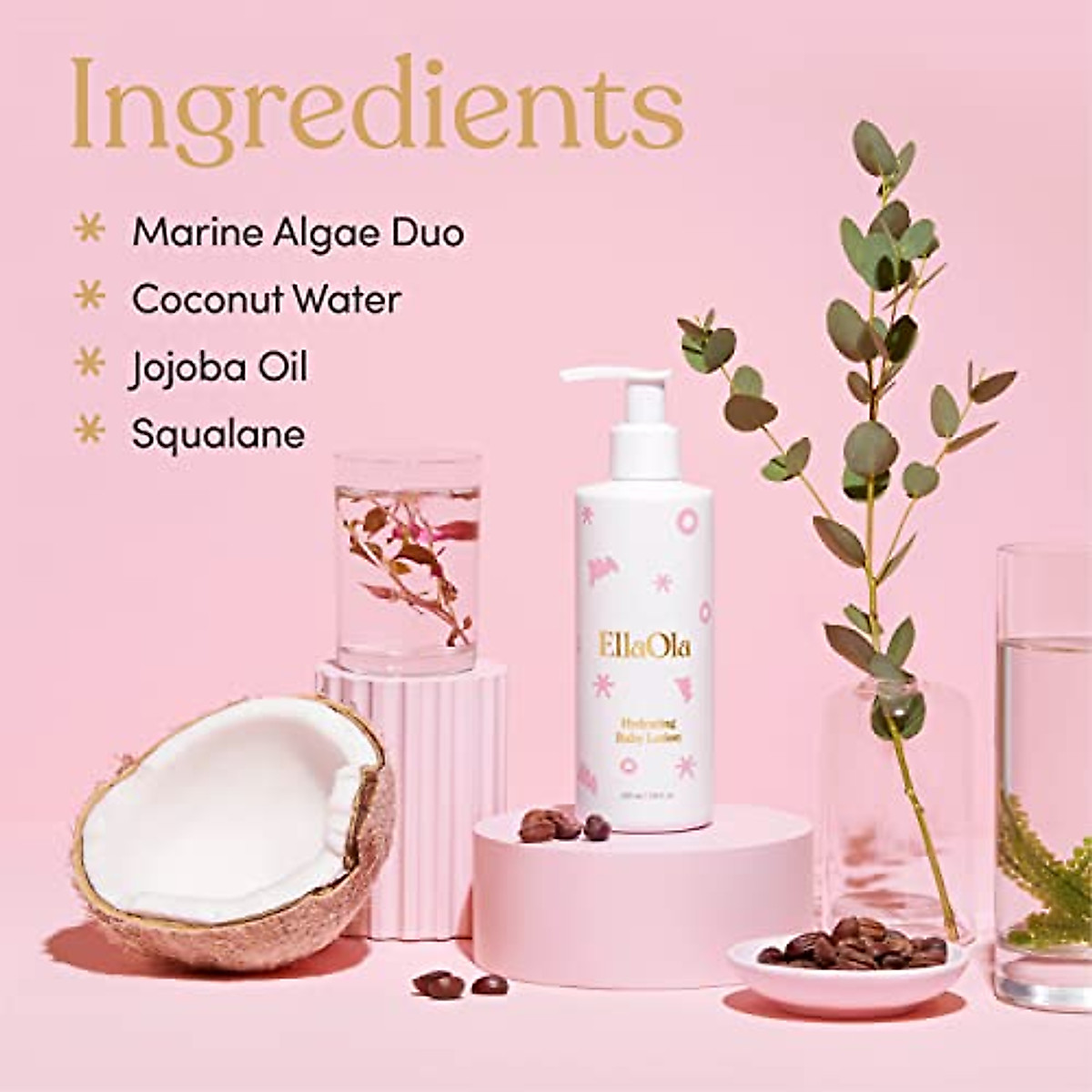 ELLAOLA Moisturizing Baby Lotion | Hydrating, Non-Toxic, and Plant-based Ingredients | Organic Baby Essentials I Fragrance Free and for Eczema Prone And Sensitive Skin | 7.8 fl. oz.