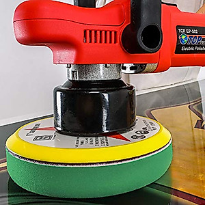 6.5" Green Flat Soft Polishing Grip Foam Polish Pad - DA Hook & Loop - Polish Car, Auto Polisher Detailing Buffing - Designed for Finishing, Pre-Finishing on All Paint Surfaces, Paint Sealants, Waxes