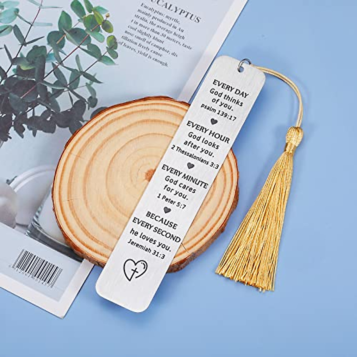 Inspirational Christian Gifts for Women Men Bible Verse Religious Bookmark for Women Men Friends Church Catholic Gifts for Son Daughter Baptism Easter Godchild Faith Book Lovers Church Bulk Gifts